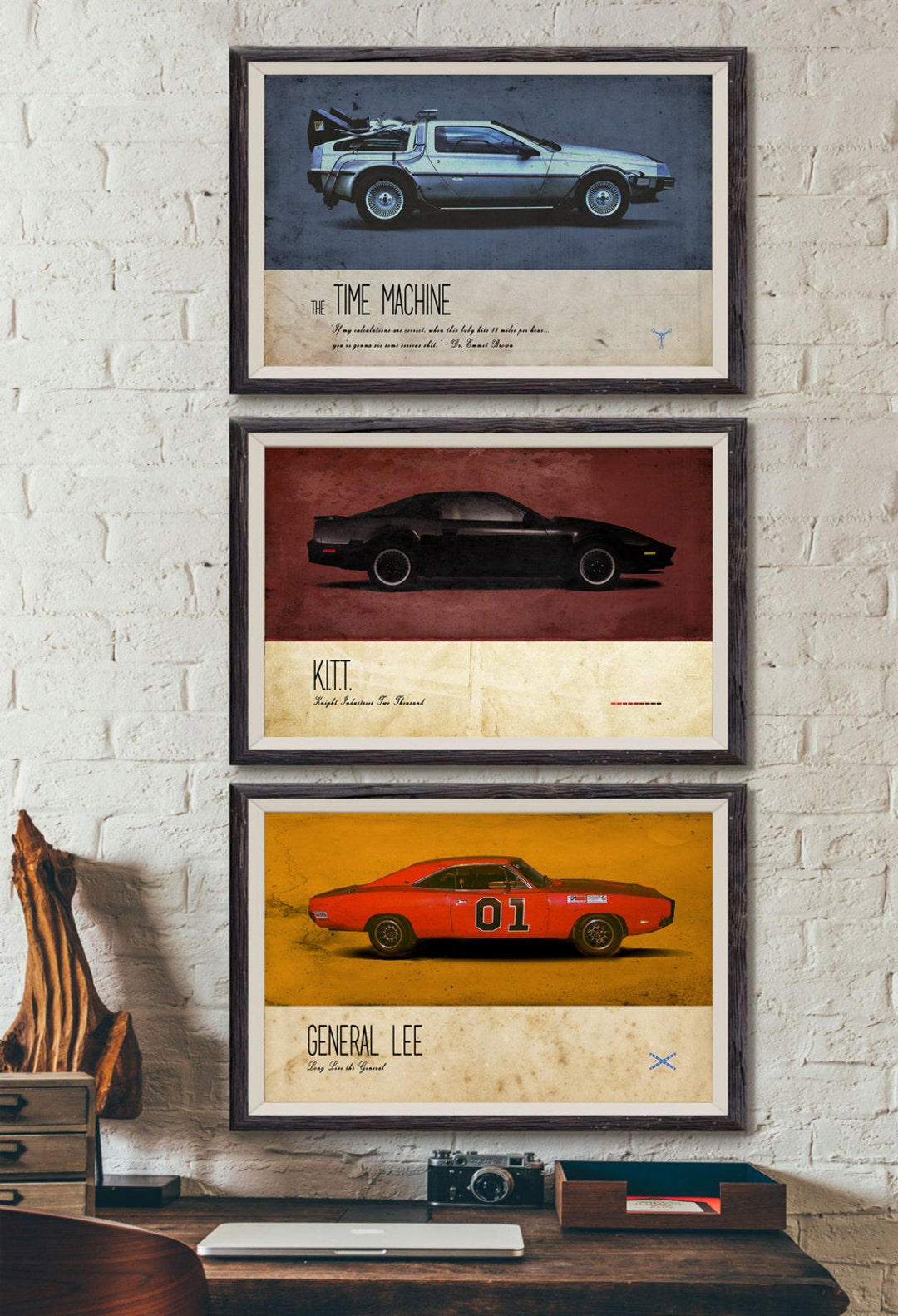 MOVIE CARS POSTERS Famous Movie Cars Vintage Race Car Print Old Movie ...
