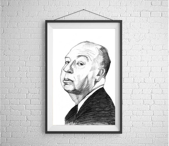 Alfred Hitchcock Profile Sketch