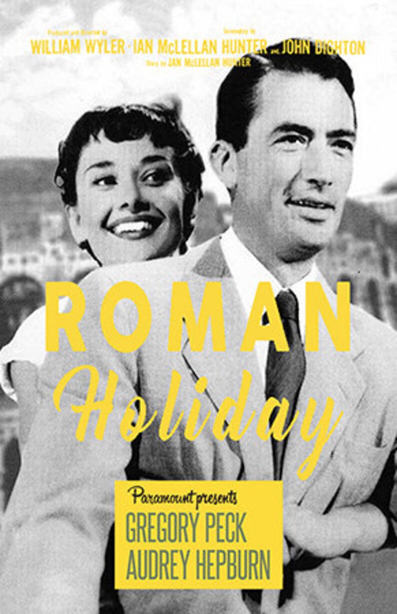 ROMAN HOLIDAY Audrey Hepburn minimalist print movie poster | Etsy