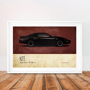 KITT- Movie Poster- Knight Rider- Original Poster- Race Car Print ...