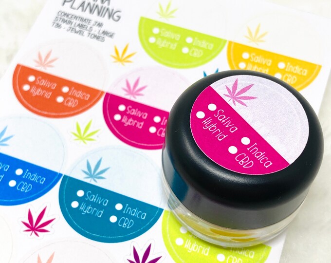 LARGE SIZE Concentrate Jar Strain Label *VINYL* Stickers - **retiring ...