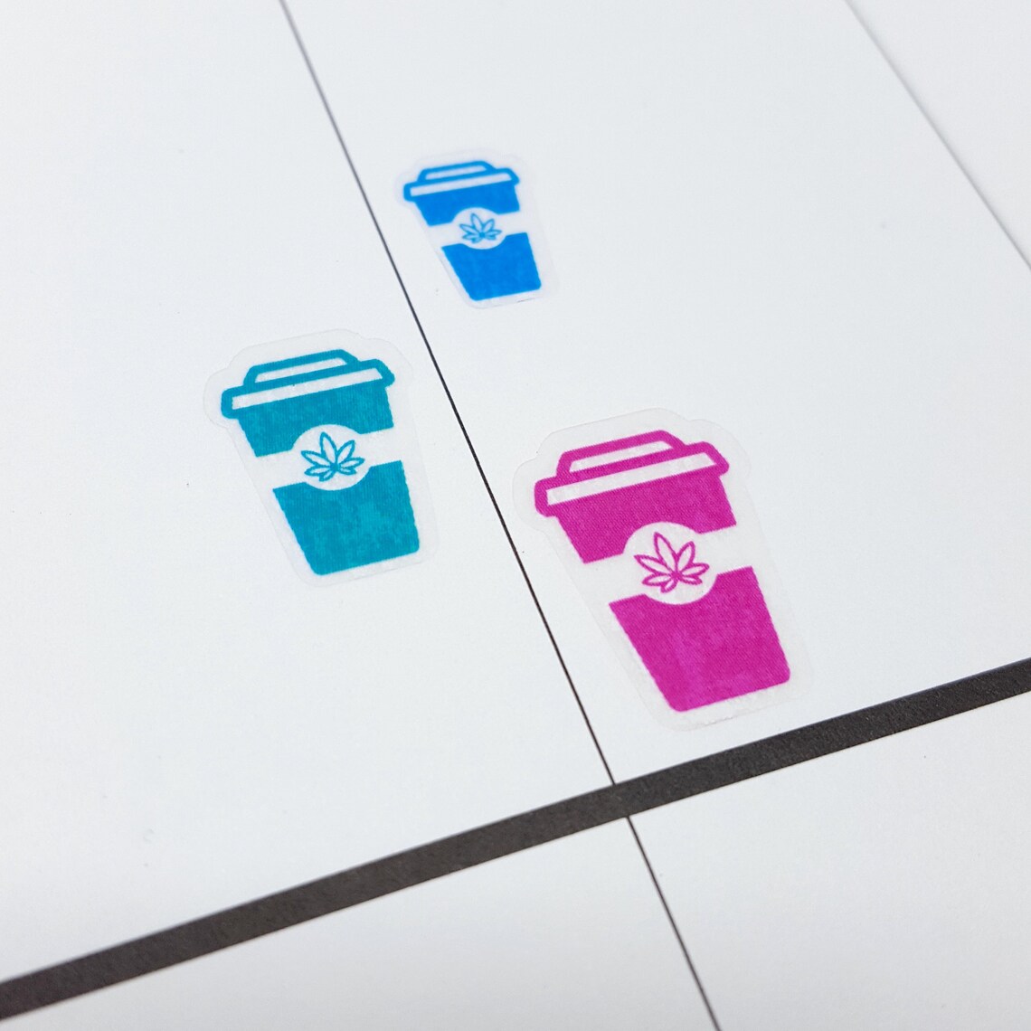 CLEAR Pot Leaf Coffee Cup Stickers Planner Marijuana | Etsy