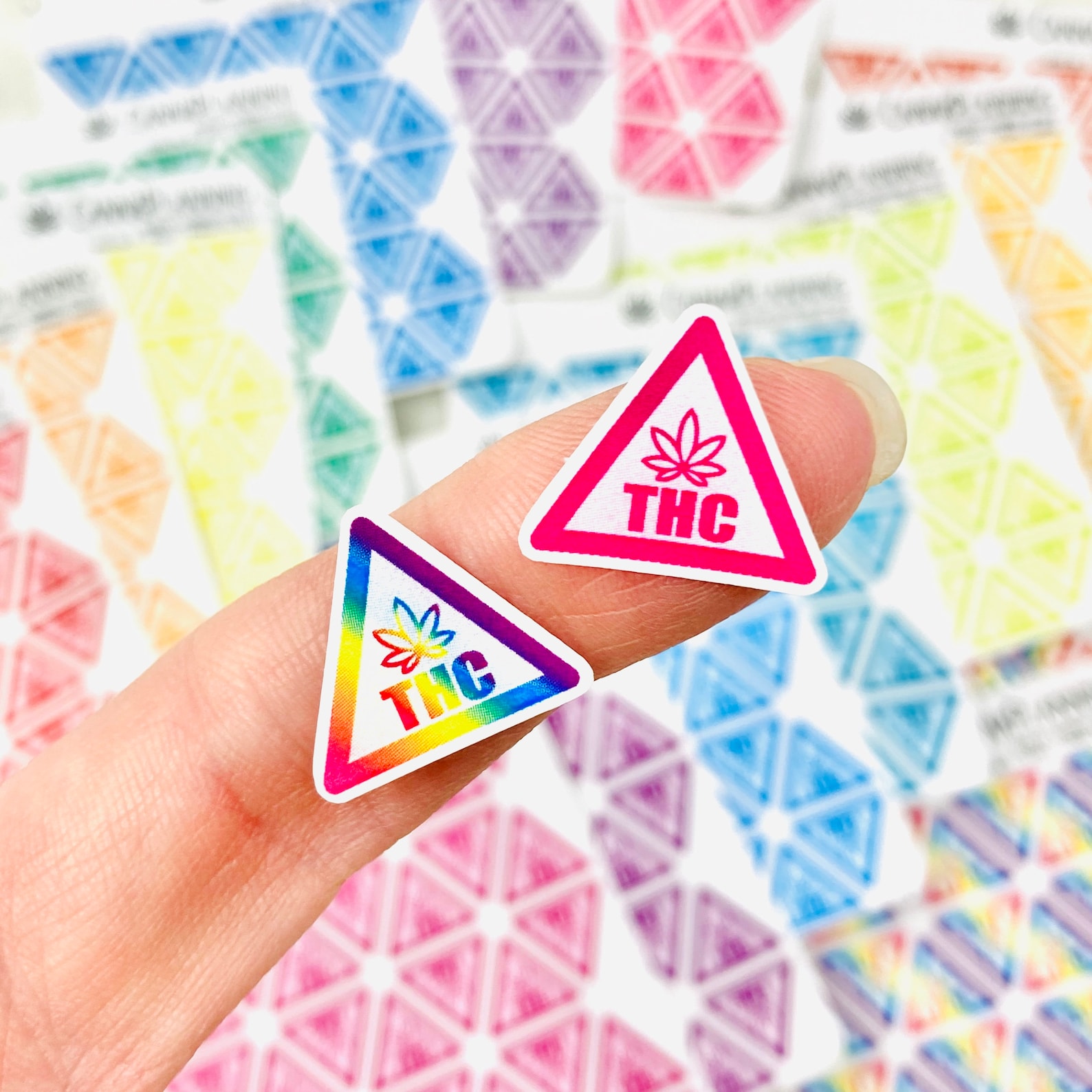 Edibles Warning Stickers Style 6 THC Triangle Stylized Leaf | Etsy