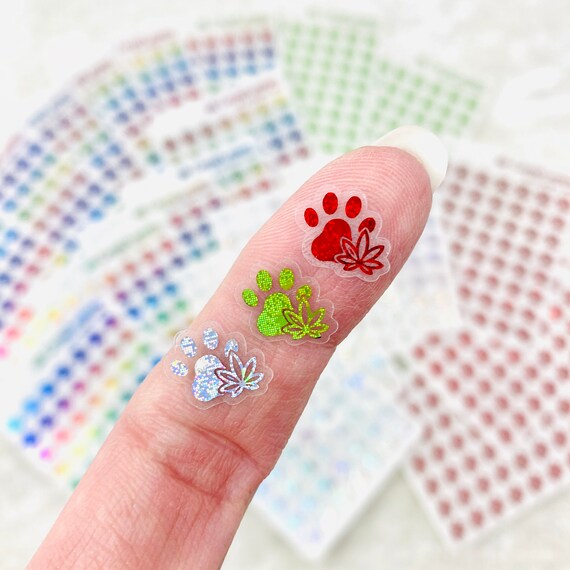 CLEAR FOILED Marijuana Paw Print Stickers Pet Stickers Cat | Etsy