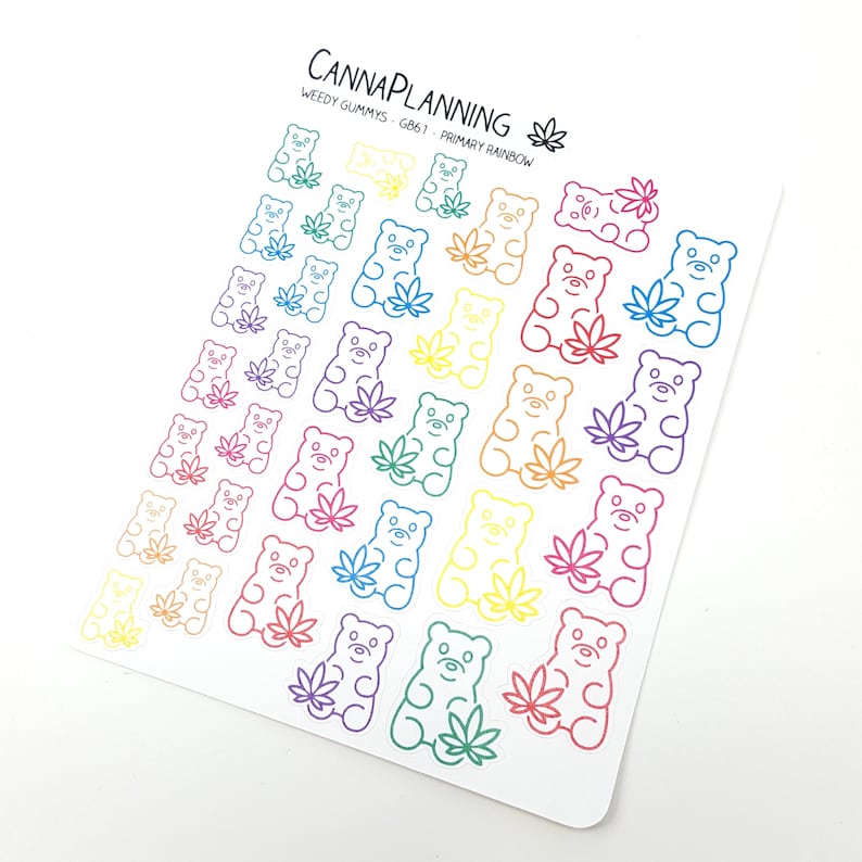 Marijuana Gummy Candy Bear stickers Cannabis and 420 | Etsy