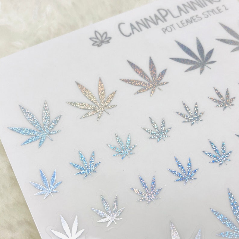 CLEAR FOILED Realistic-style Pot Leaf Stickers restocks and - Etsy