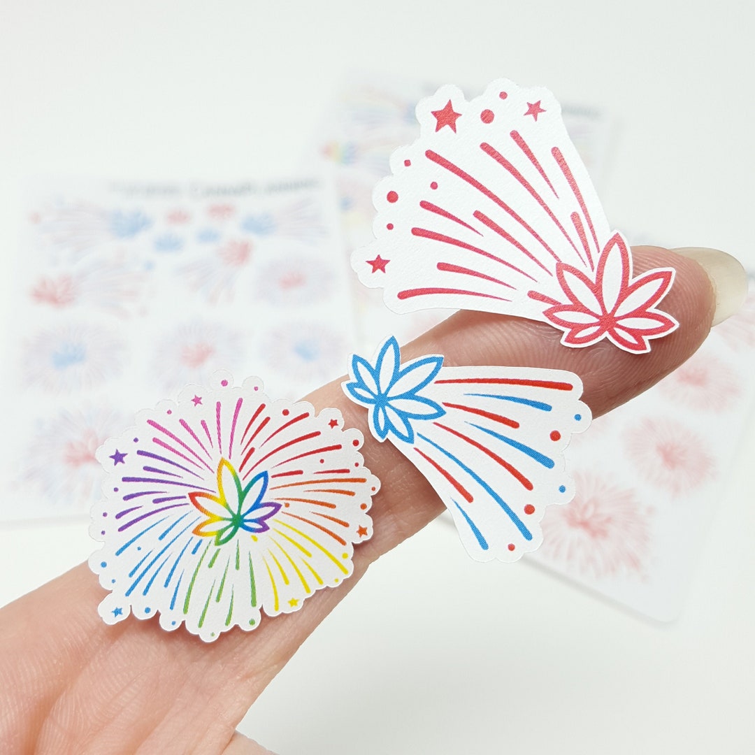 Marijuana Leaf Firework Stickers *retiring PAPER Stickers - Final Stock ...