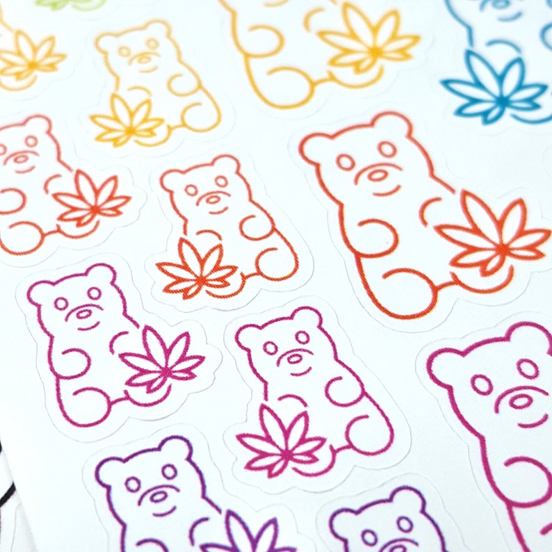 Marijuana Gummy Candy Bear stickers Cannabis and 420 | Etsy