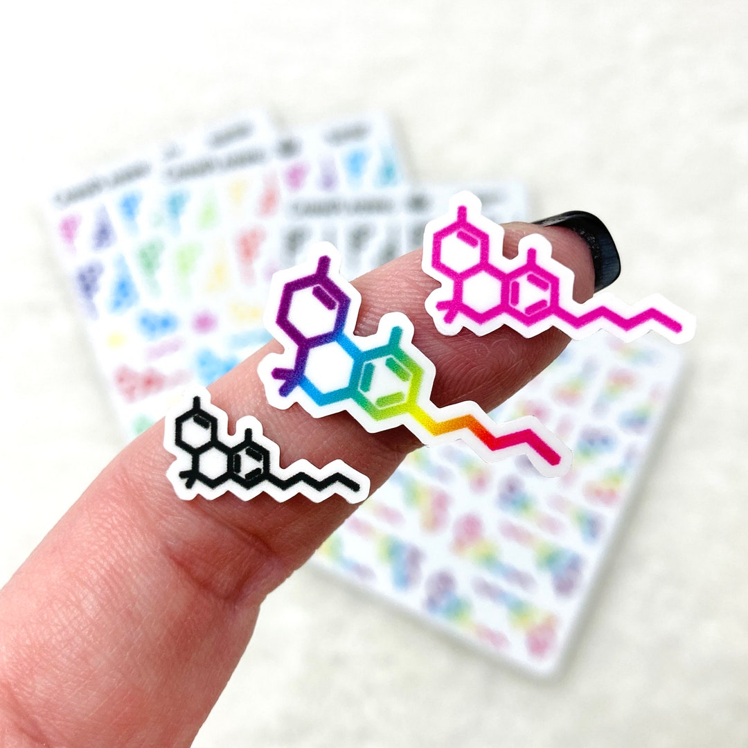 THC Molecule Stickers (premium Vinyl) *retiring Product - Final Stock ...