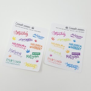 Marijuana Monday Hand-lettered Weed Cannabis Stickers retiring Paper ...