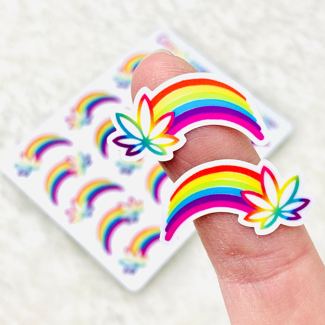 Weed Leaf Rainbow Stickers (premium Vinyl) *retiring Product - Final ...