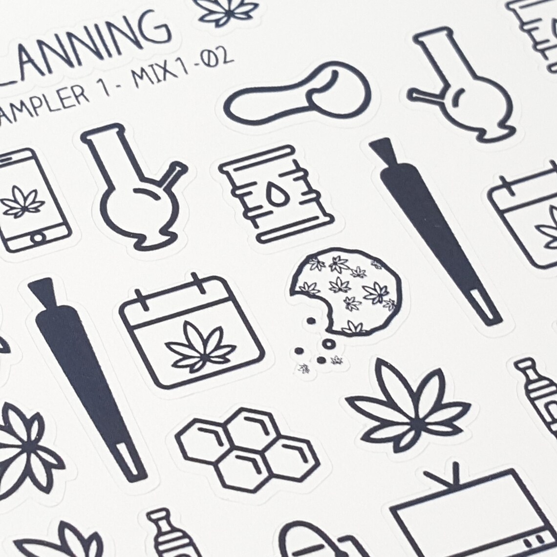 Clear Marijuana Icons Mix Sampler 1 Marijuana Stickers Weed | Etsy