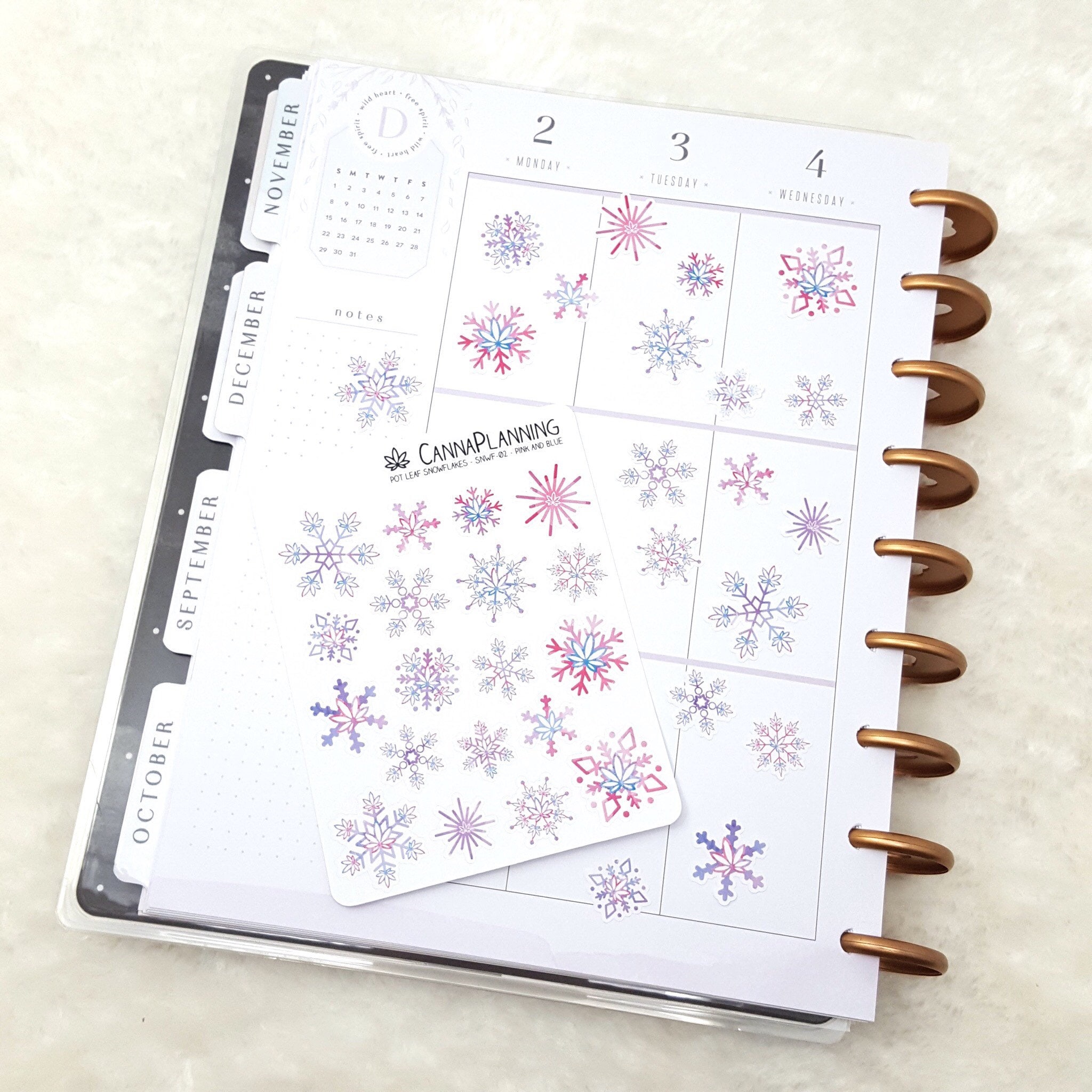 CLEAR FOILED Marijuana Snowflake Stickers weed stickers | Etsy