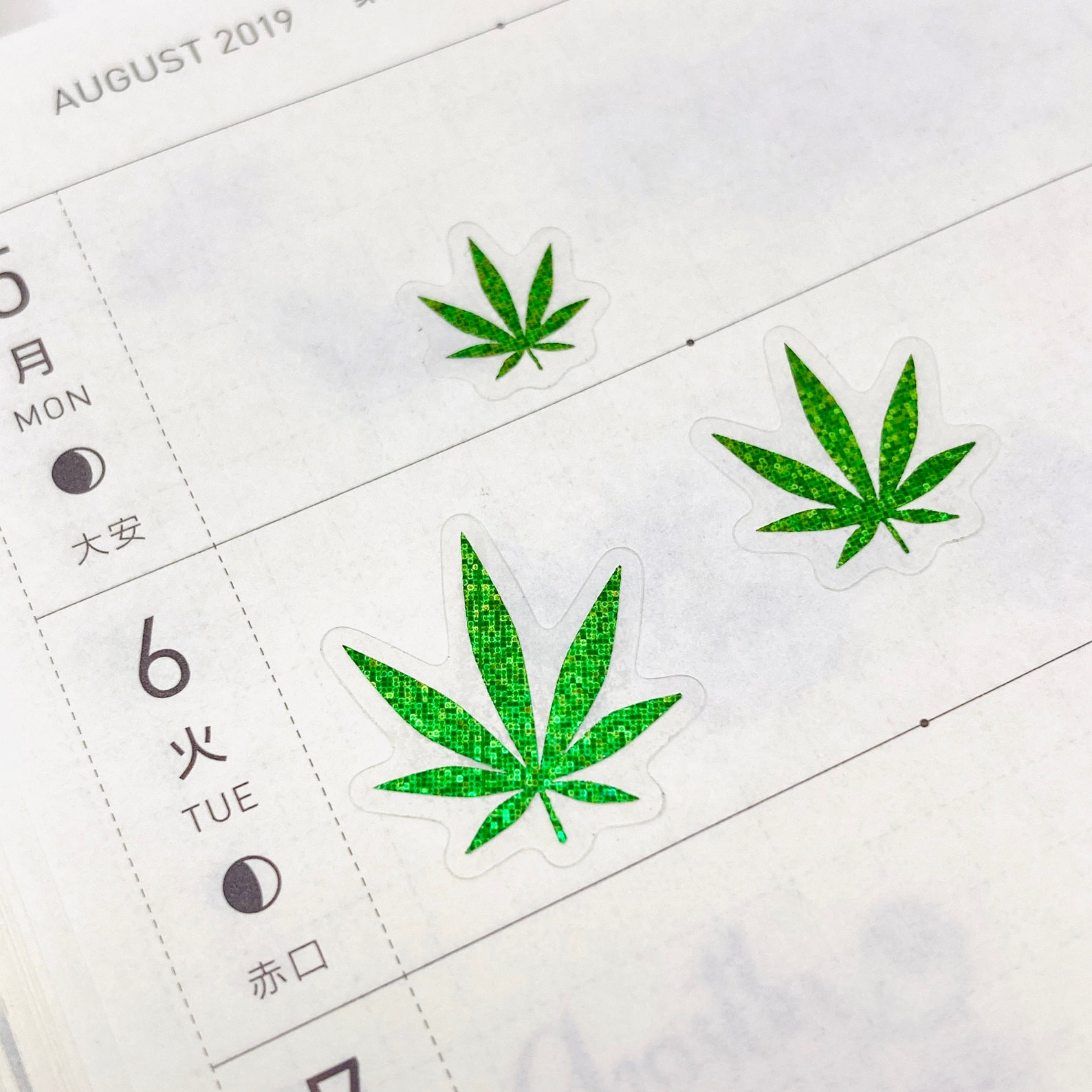 CLEAR FOILED Realistic-Style Pot Leaf Stickers Marijuana | Etsy