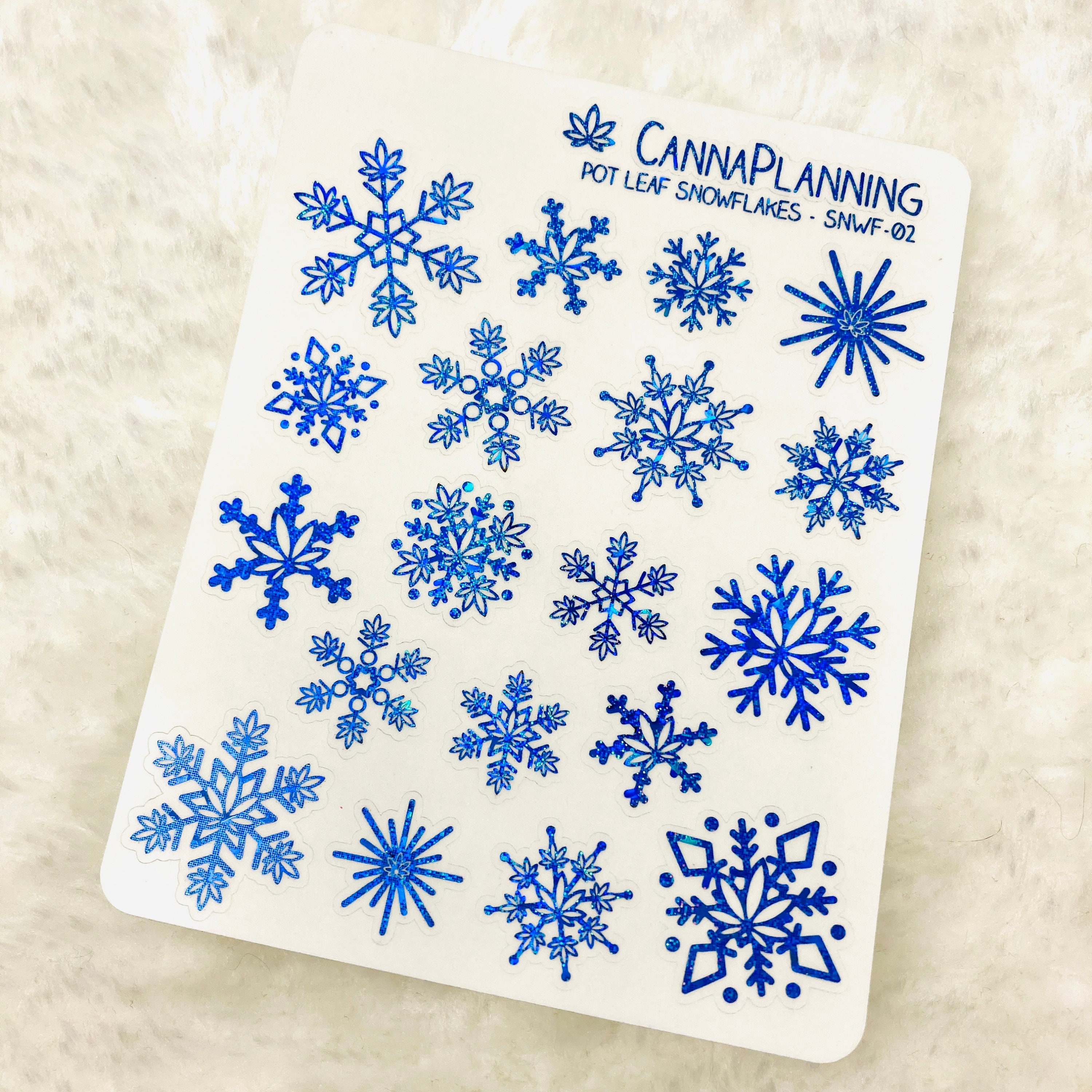 CLEAR FOILED Marijuana Snowflake Stickers Weed Stickers - Etsy UK