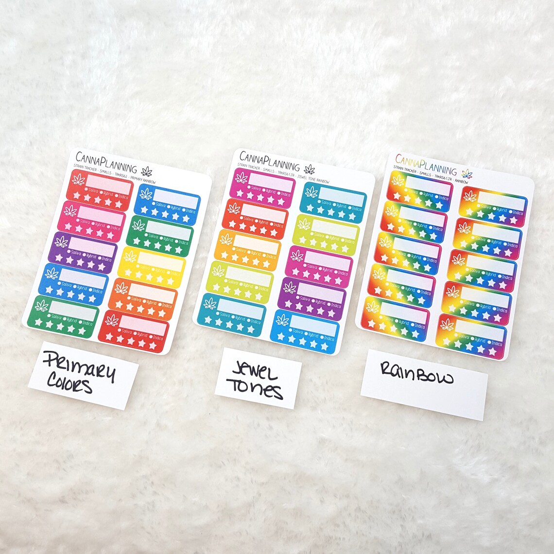 Small Strain Tracker Stickers style 1 Sativa/hybrid/indica - Etsy