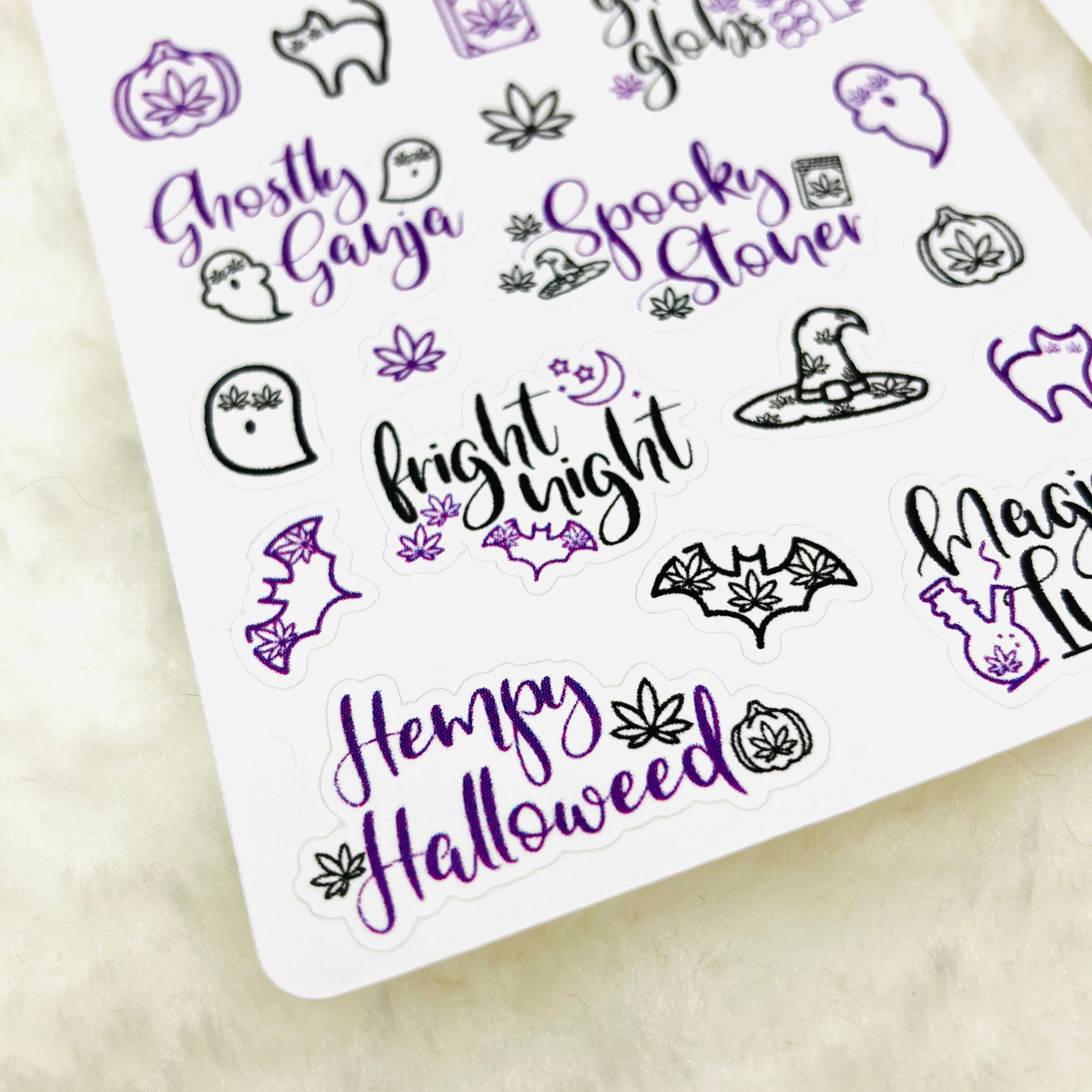 MINI Spooky Stoner Marijuana Halloween Deco Stickers 420 | Etsy