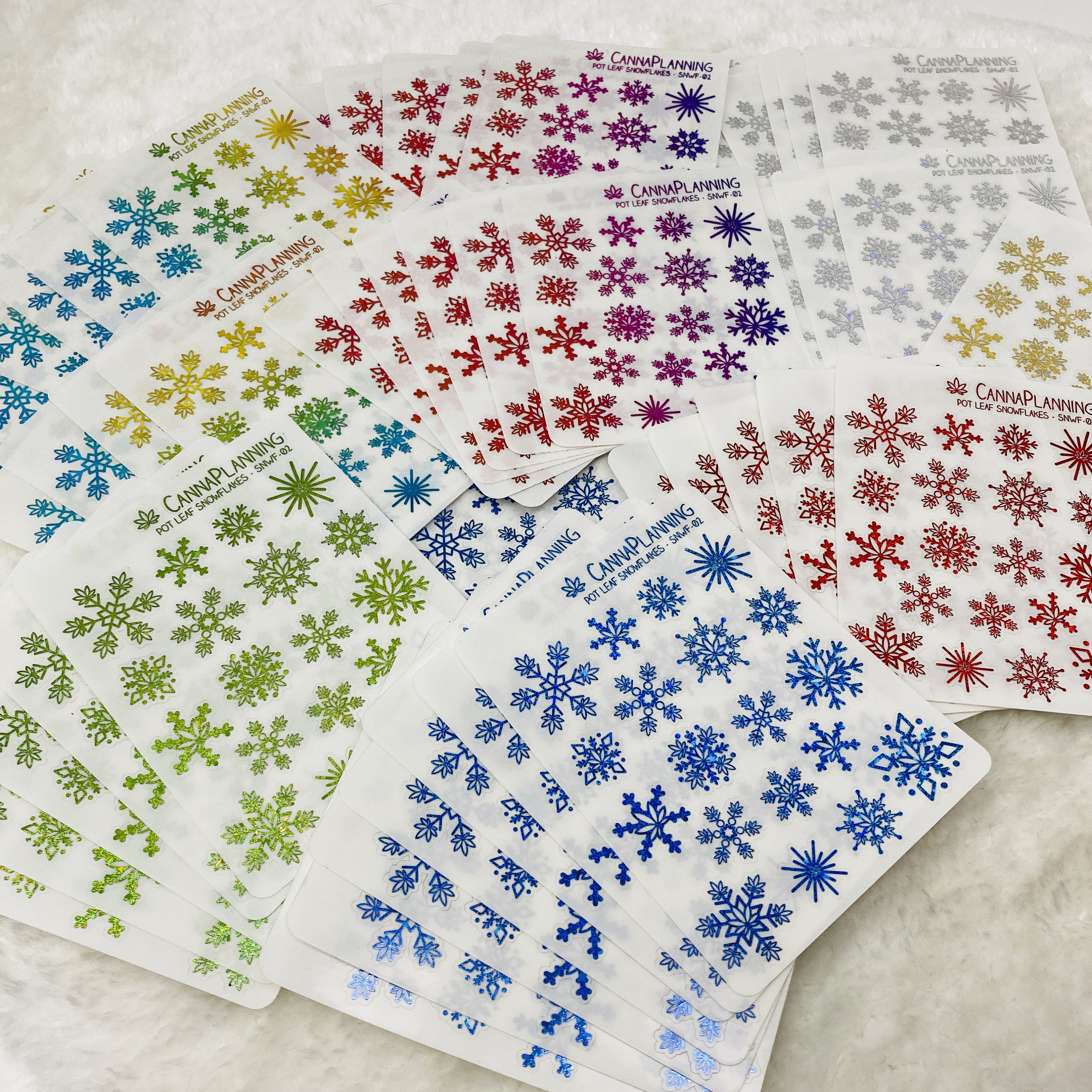 CLEAR FOILED Marijuana Snowflake Stickers weed stickers | Etsy