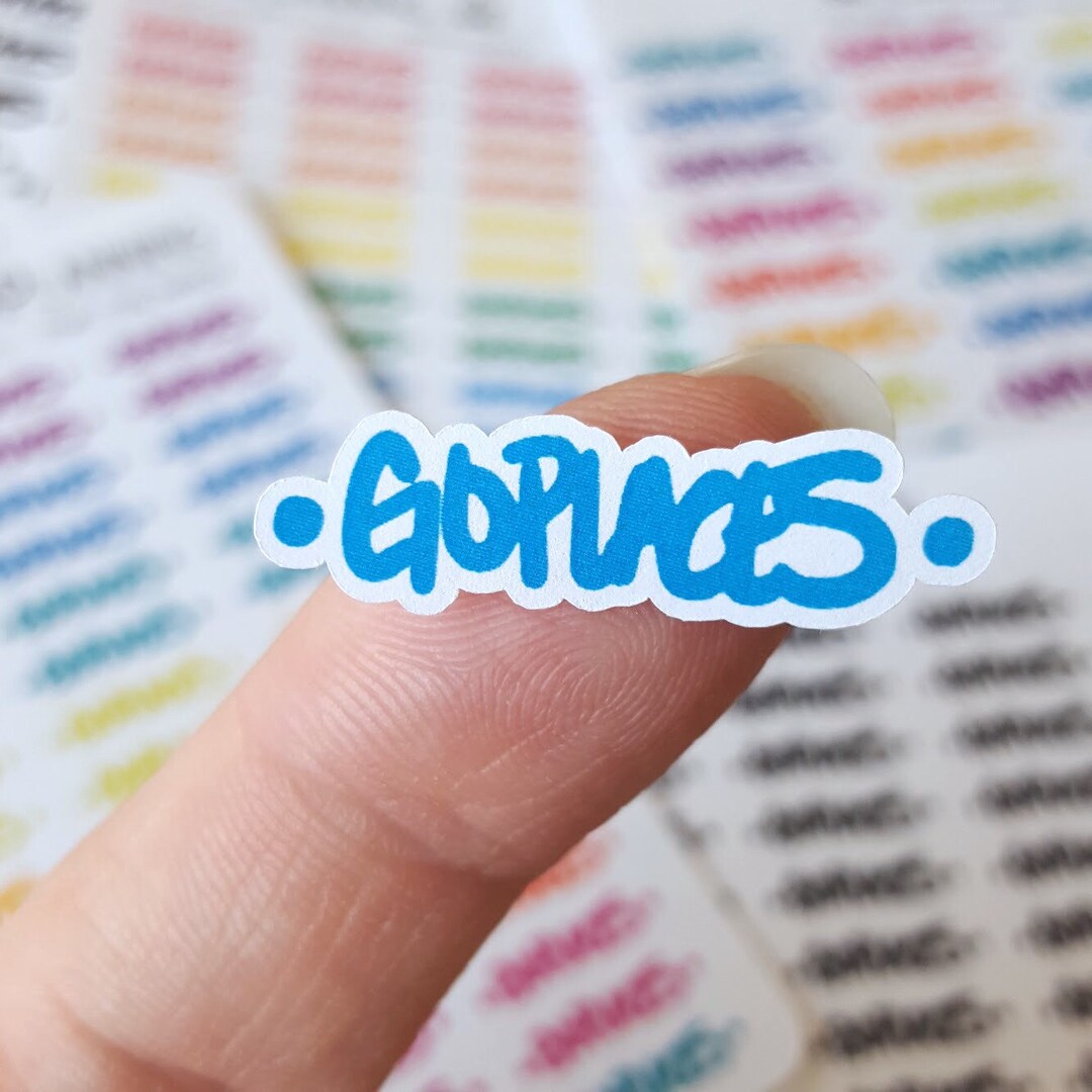 Go Places Hand-lettered Stickers retiring Design Final - Etsy