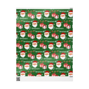 Personalized Name Santa Wrapping Paper - Personalized Santa Christmas ...