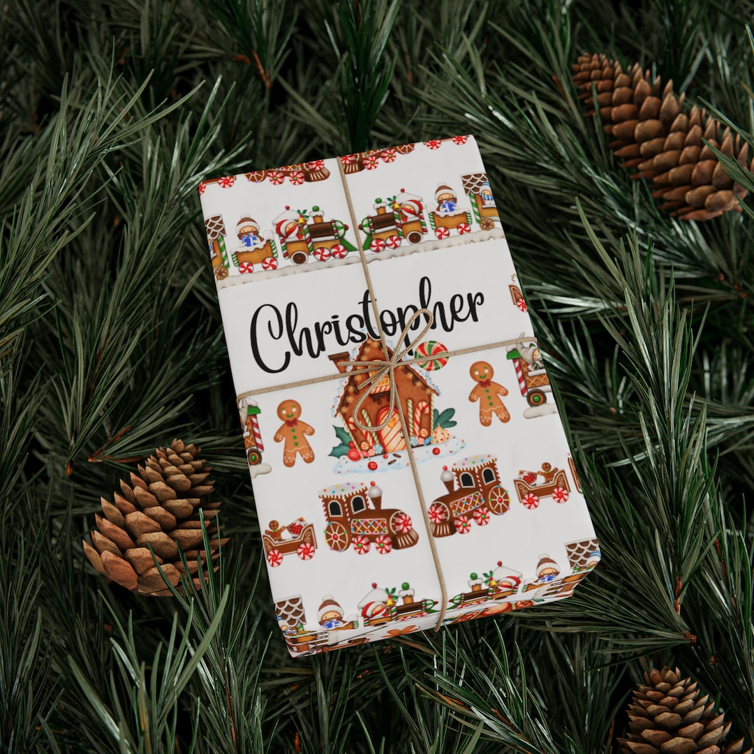 Holiday Gift Wrap - Gingerbread Wrapping Paper - Gingerbread House ...