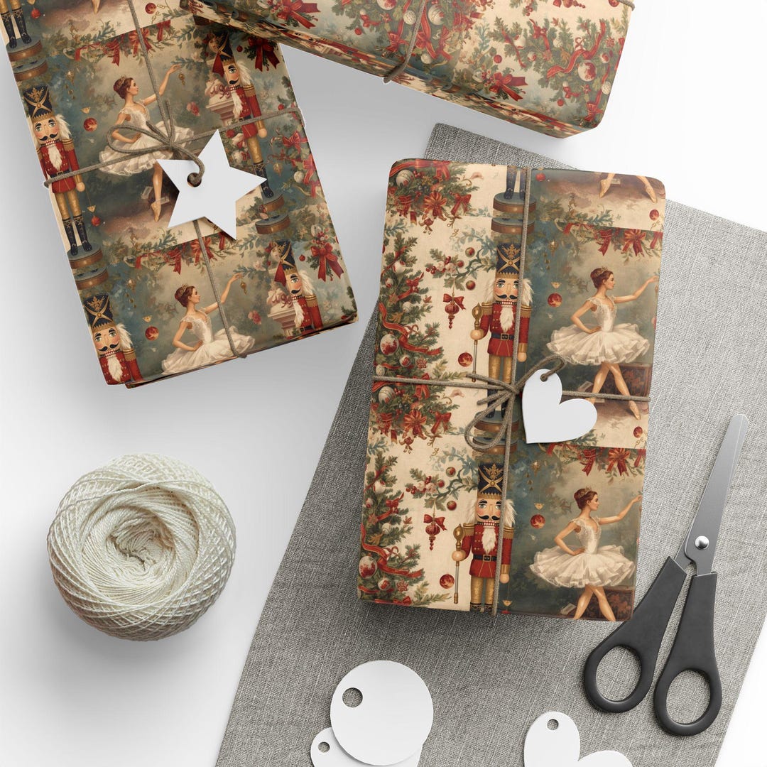 Nutcracker Ballerina Wrapping Paper | Elegant Ballerina Gift Wrap ...