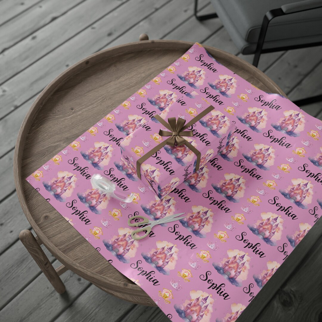 Personalized Princess Birthday Wrapping Paper Name - First Birthday ...