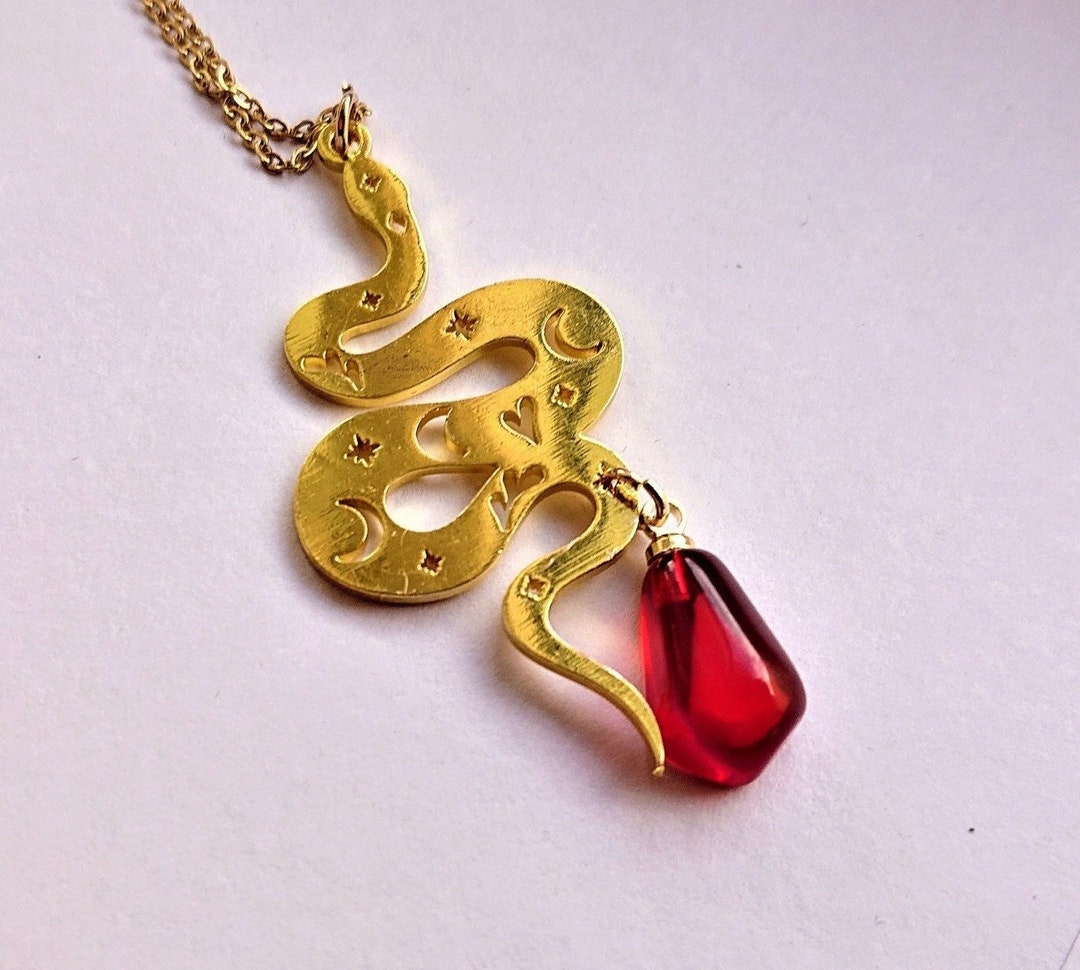 Persephone Serpent Necklace Pomegranate Serpent Necklace Goddess ...