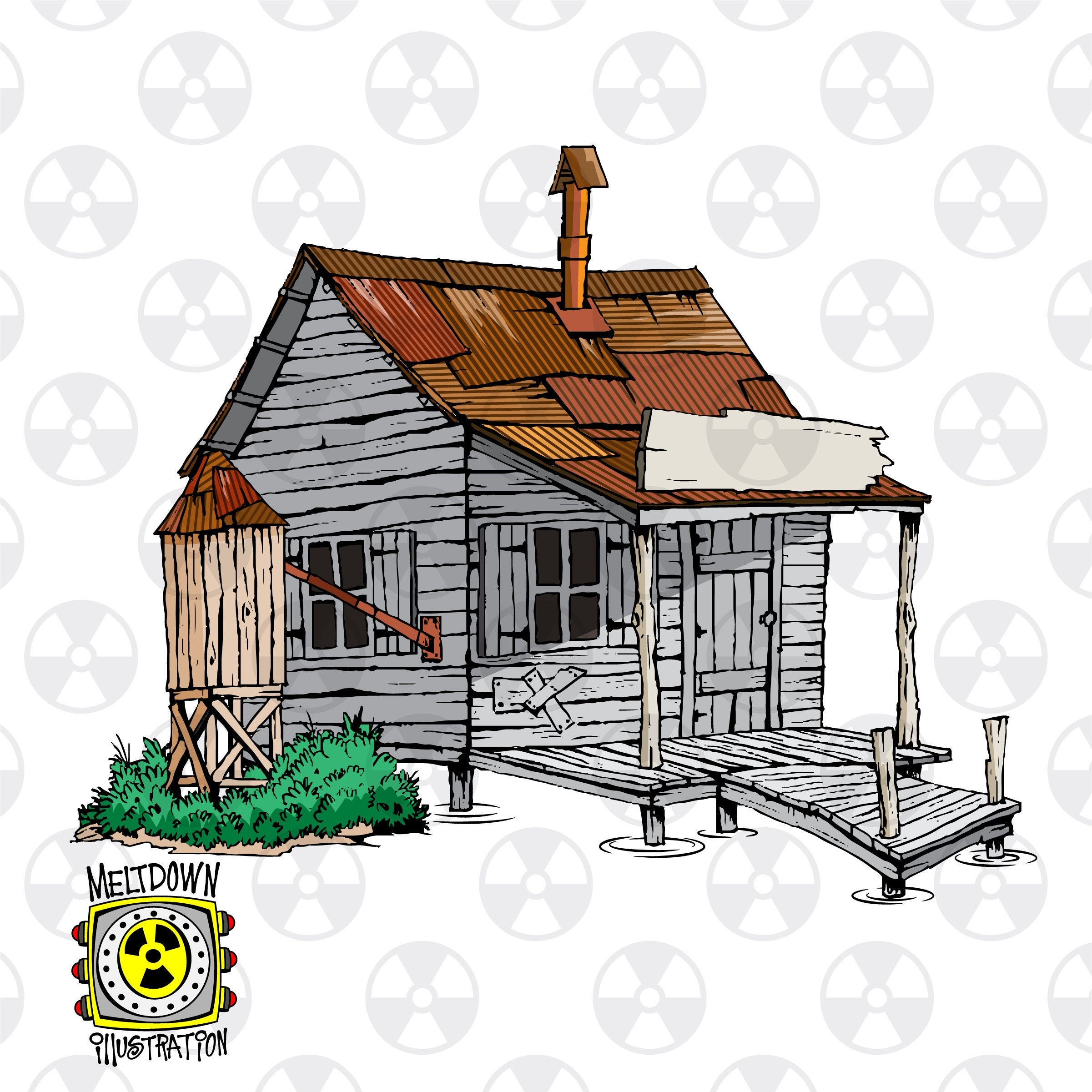 Louisiana Vector Clipart Bayou Swamp Cabin With Blank Cypress - Etsy