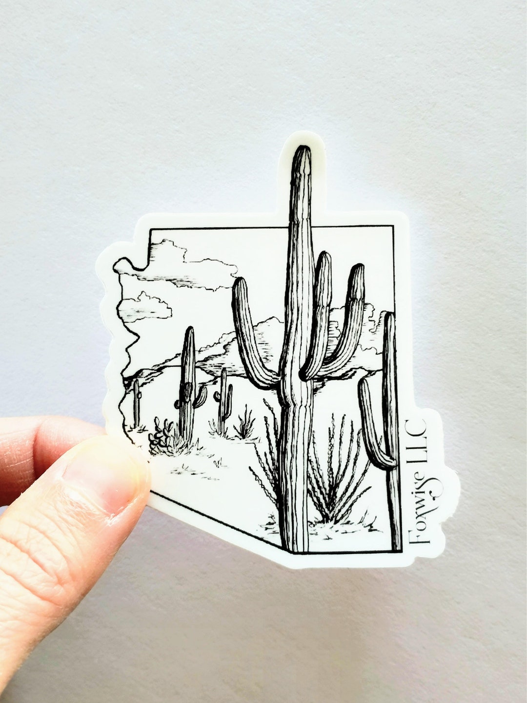 Arizona Desert Sticker | 3" Vinyl Sticker | Desert Landscape | Saguaro ...