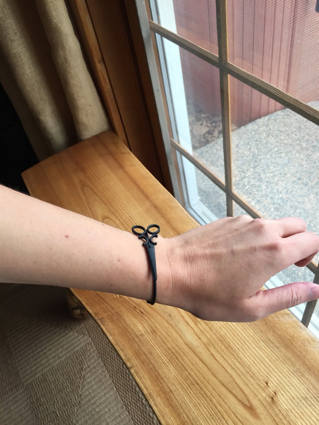 Slender Metal Scissor Bracelet - Etsy