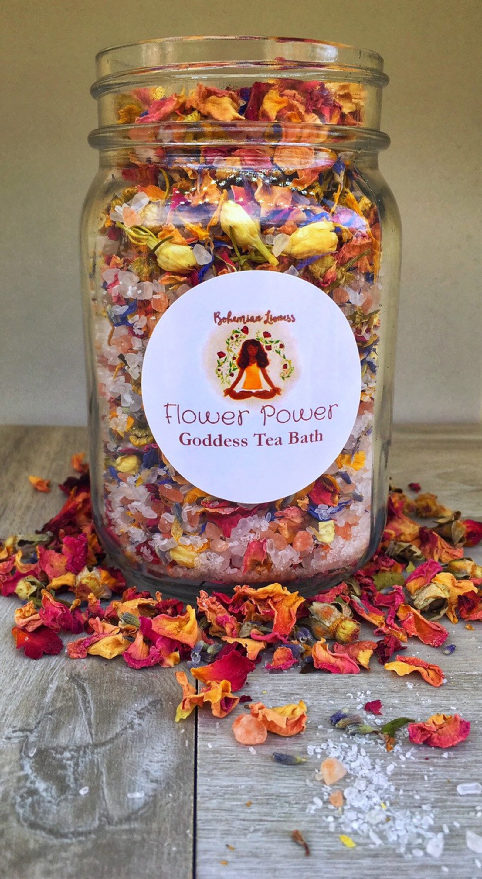 Bath Salt Flower Bath Salt Flower Bath Soak Goddess Tea - Etsy