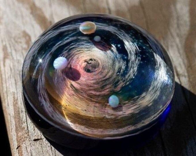 Glass Blown Space Paperweight - Hand Blown Glass Art - Galaxy Glass ...