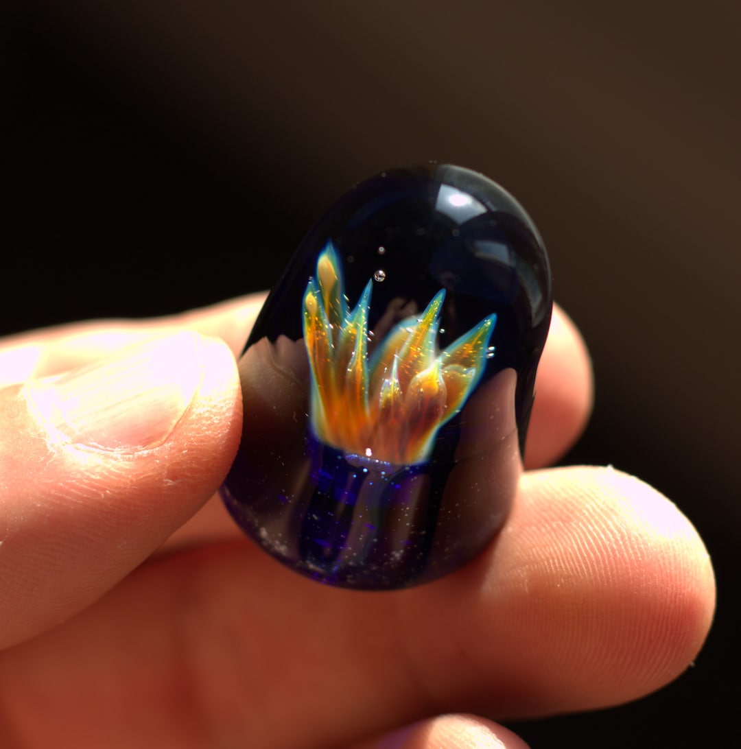 Glass Blown Space Paperweight - Hand Blown Glass Art - Galaxy Glass ...