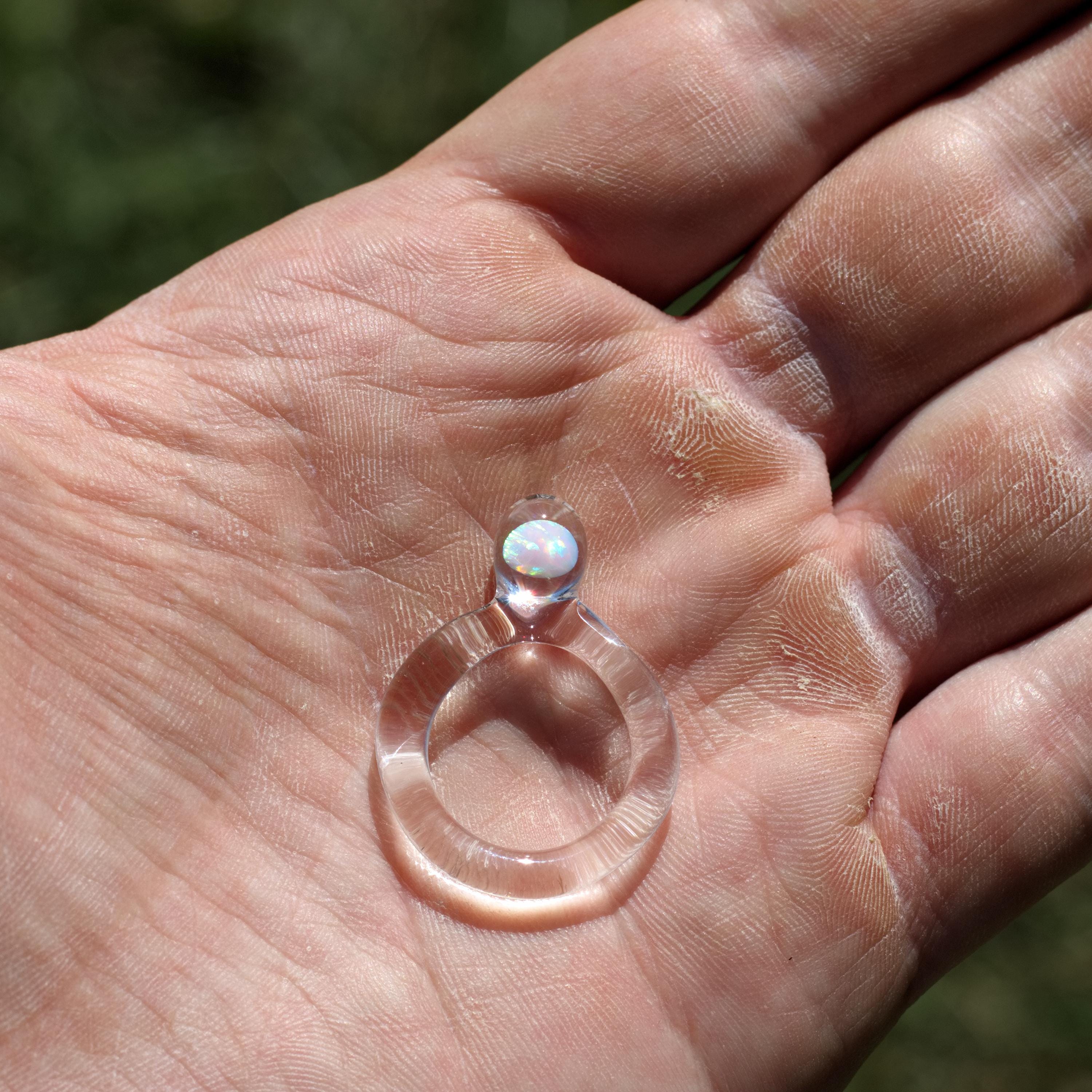 Handmade Glass Ring With Opal Stone - Best Glass Opal Rings for Gifts ...