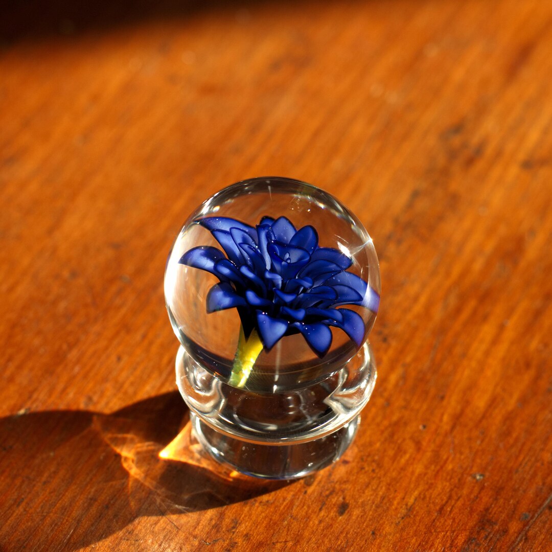 Daffodahlia Contemporary Art Glass Marble - Borosilicate Marble - Rose ...