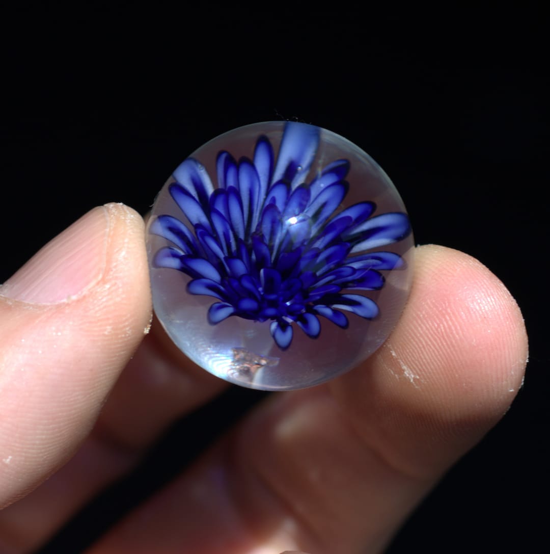 Contemporary Art Glass Marble - Borosilicate Glass Flower Ball ...