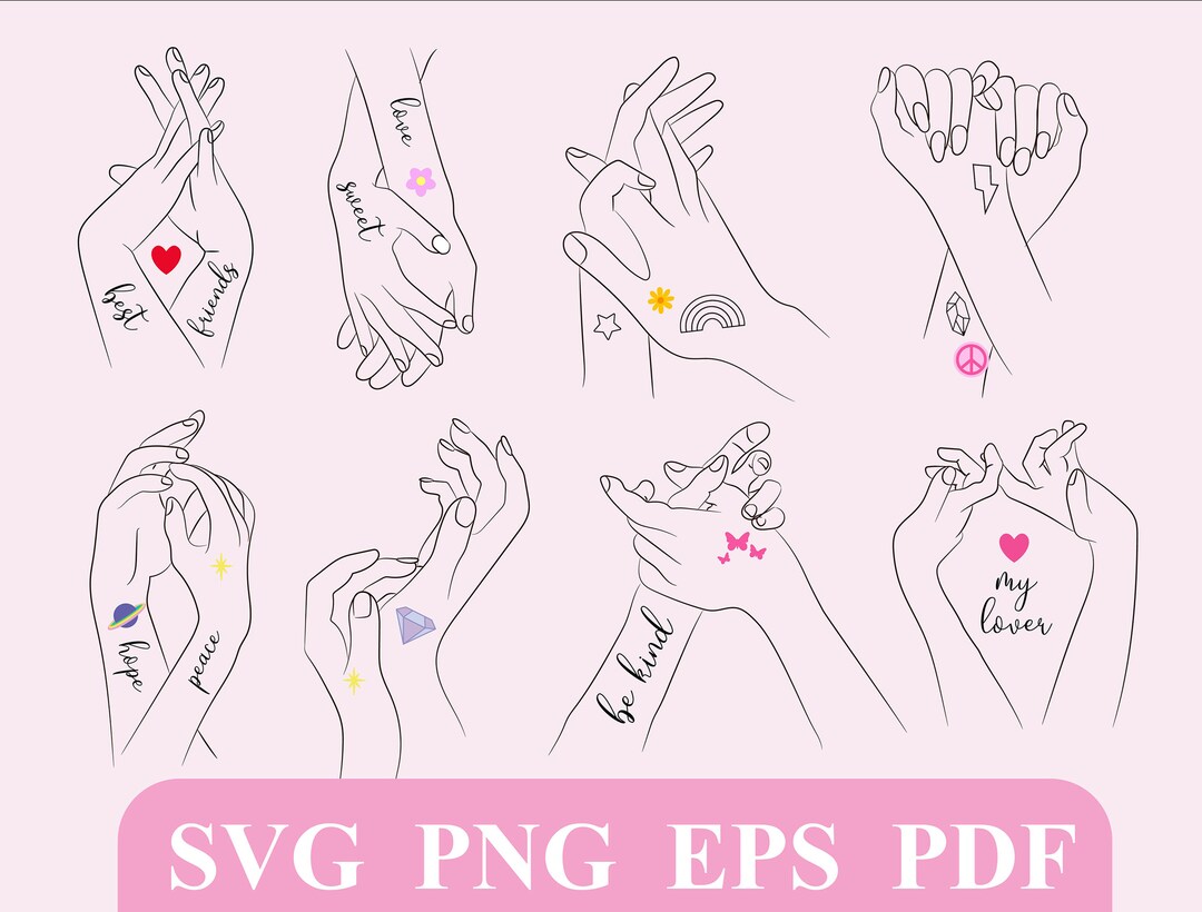 INSTANT DOWNLOAD Holding Hands SVG, Couple Hands Cut File,bestie Hands ...
