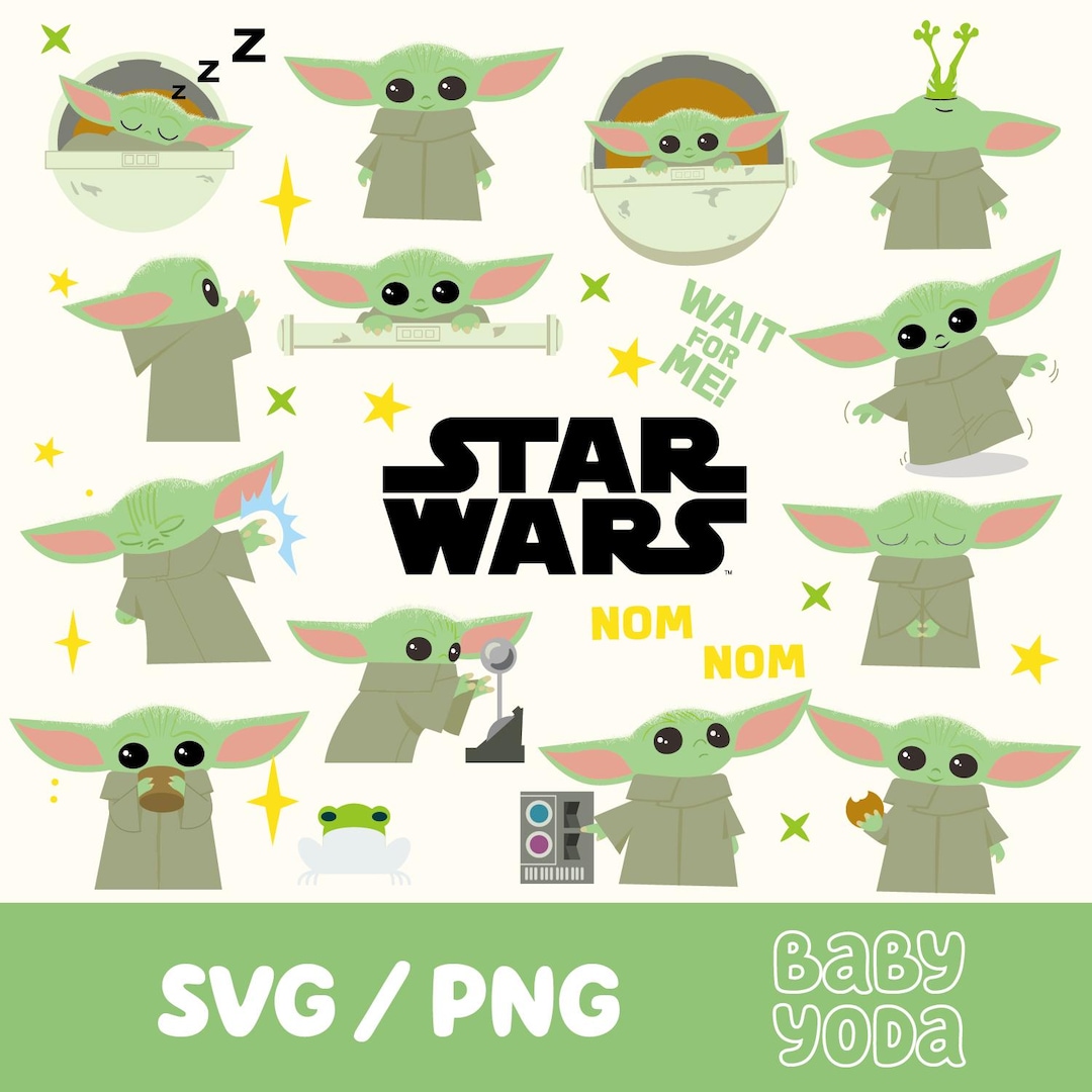 Grogu Sticker Clipart | Baby Yoda SVG, PNG (Digital Download) - Etsy 日本