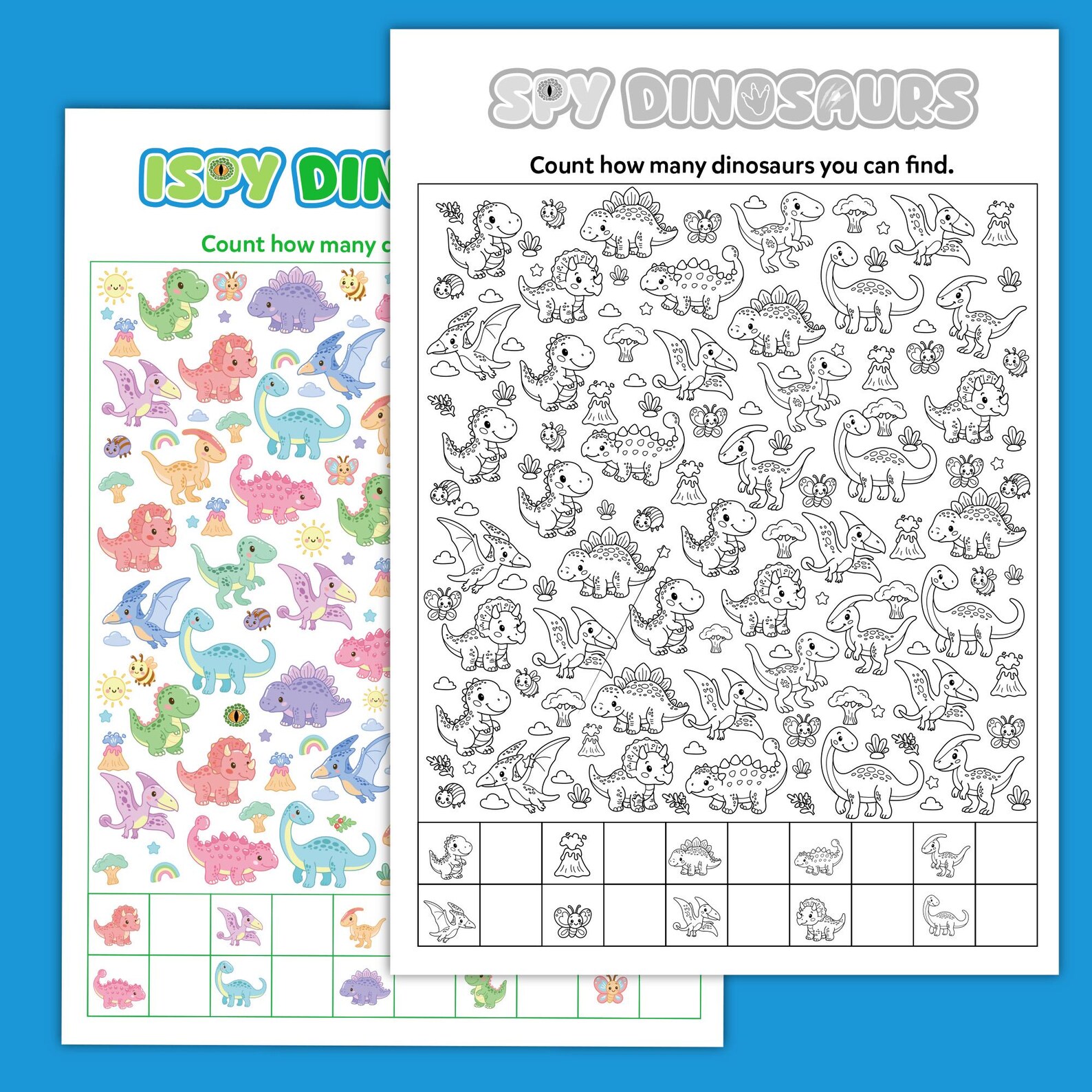 Dinosaur I Spy Printable Game | Kids Seek and Find (digital Download ...