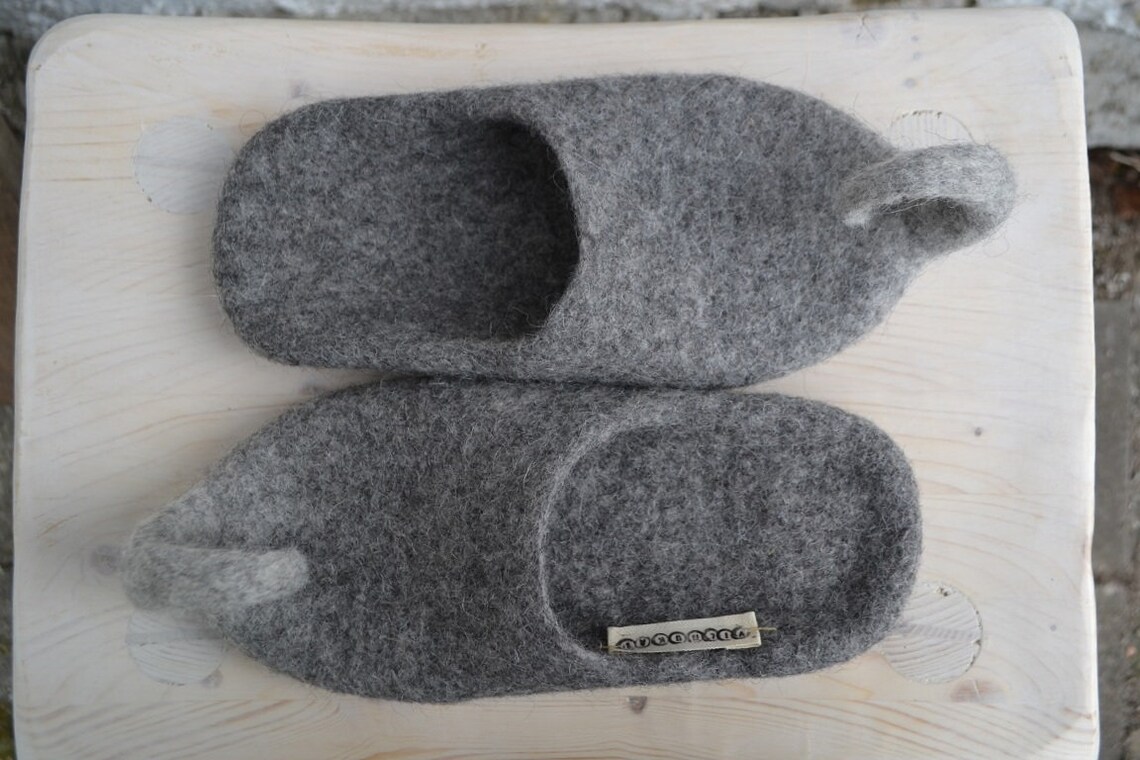 Wool Felted Slippers Natural Wool Handmade ECO Eco-friendly - Etsy