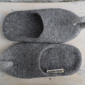 Wool Felted Slippers Natural Wool , Handmade ECO Eco-friendly Soles ...