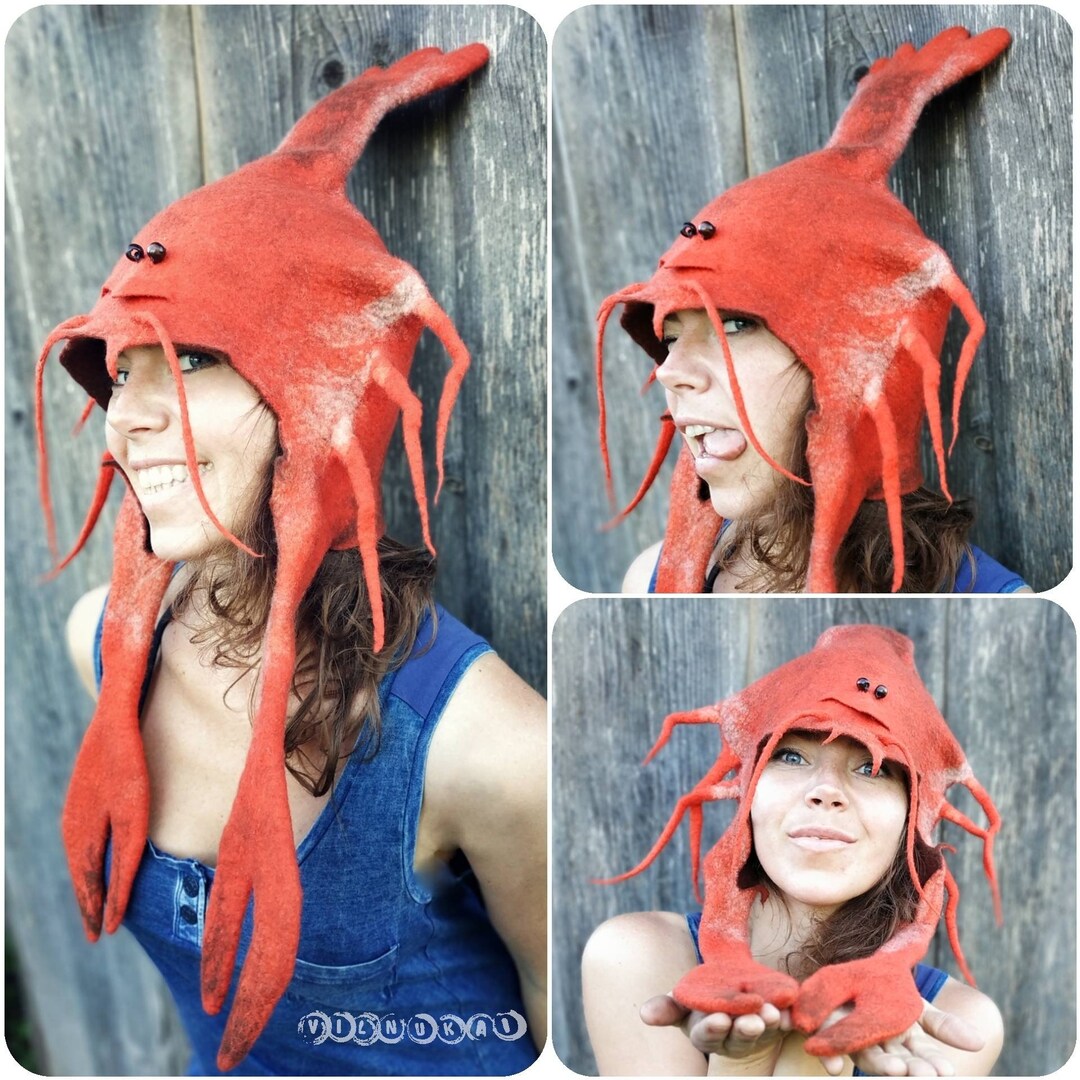 Crawfiwh Zodiac , Crawfish Hat , Funny Gift , Woolen Hat , Sauna Hat ...