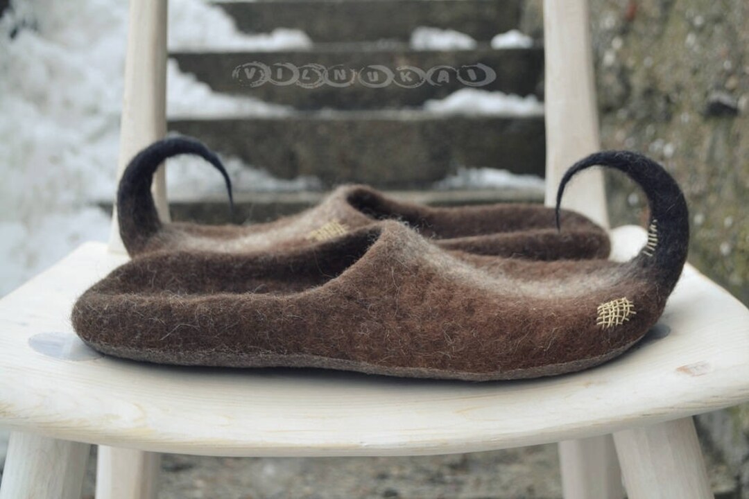 Wool Felted Slippers Natural Wool 100% Handmade ECO Eco-friendly Soles ...