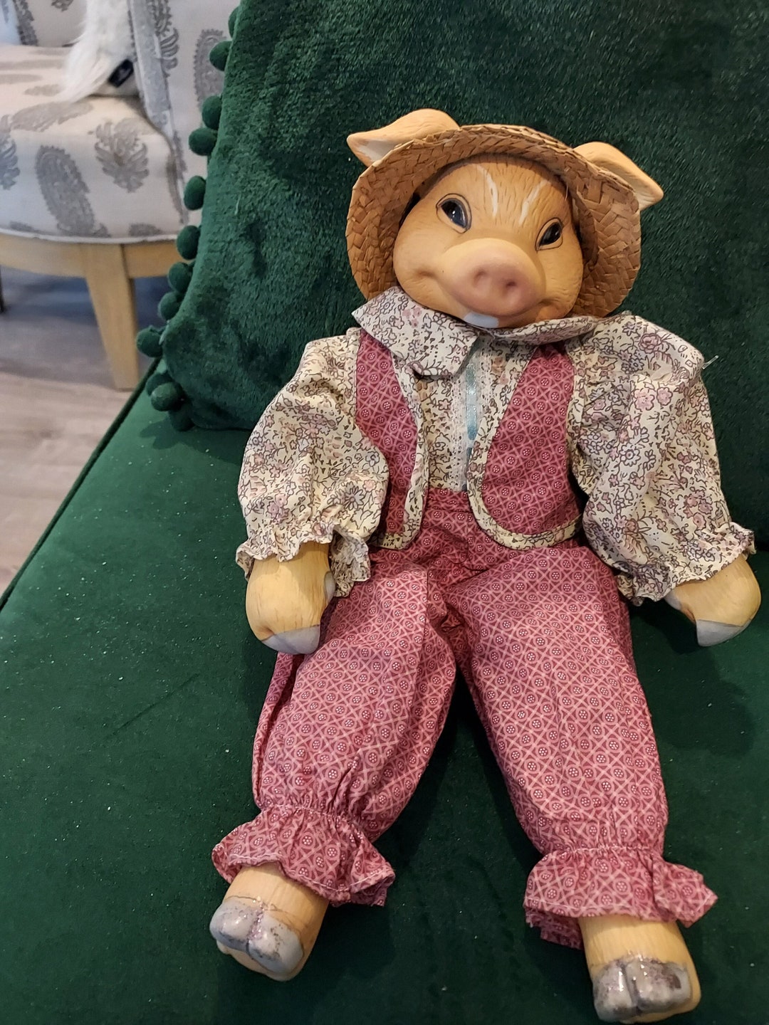 Antique Ceramic PIG DOLL - Etsy