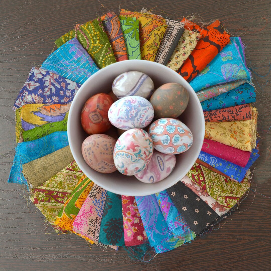 Wholesale Vintage Silk Sari Fabric Scraps Bundle for Easter Egg ...