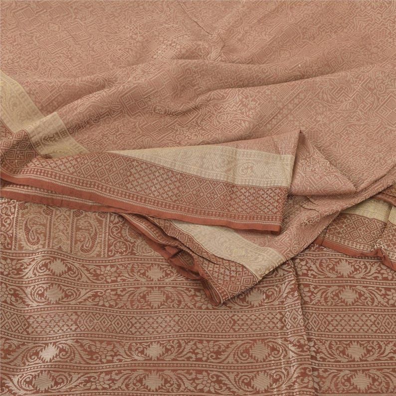 Kreatvkraft Vintage Sari 100% Pure Silk Indian Red Sarees Woven Ethnic ...