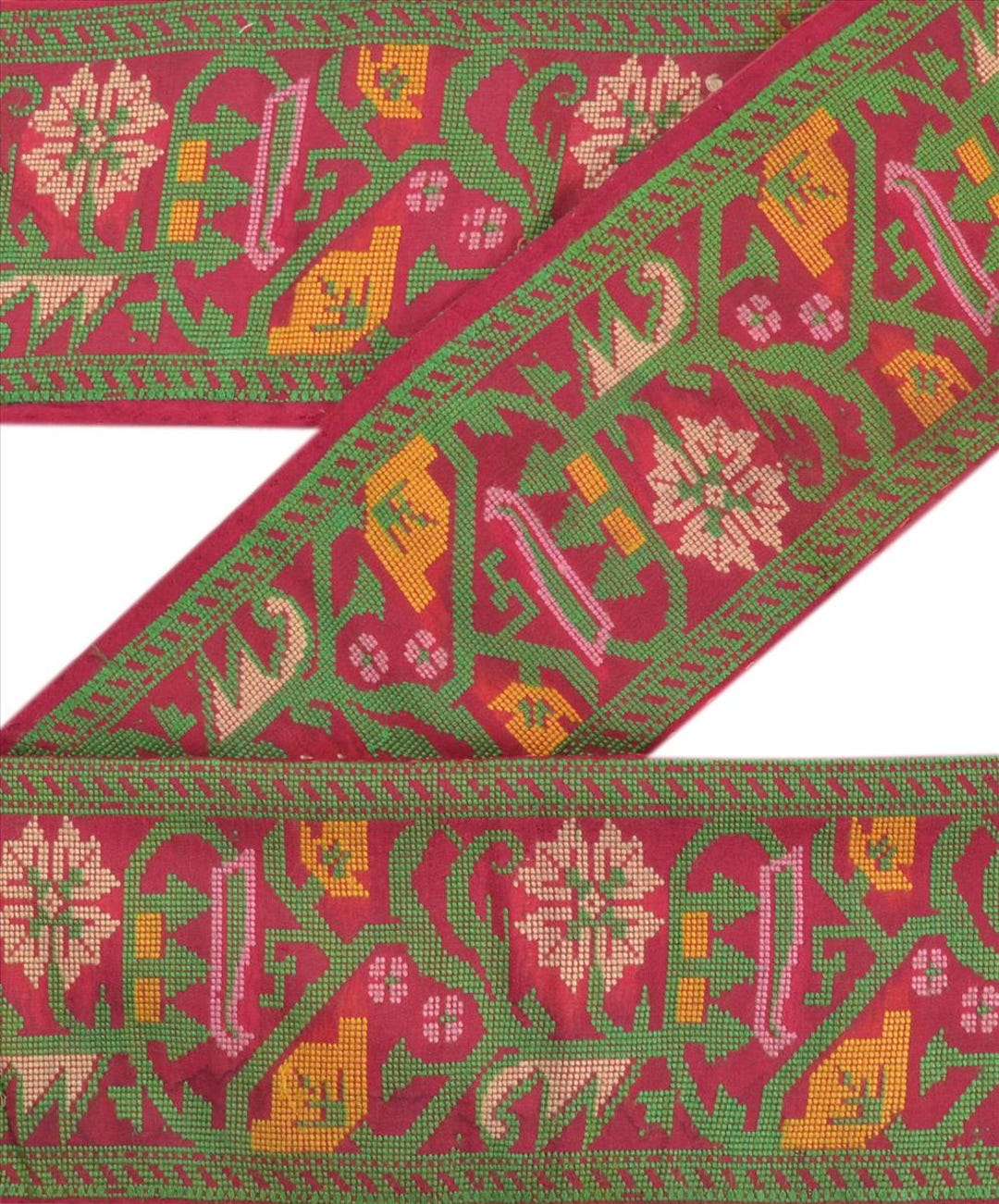 Kreatvkraft Vintage Sari/saree Border Hand Embroidered Craft 1yd Trims ...