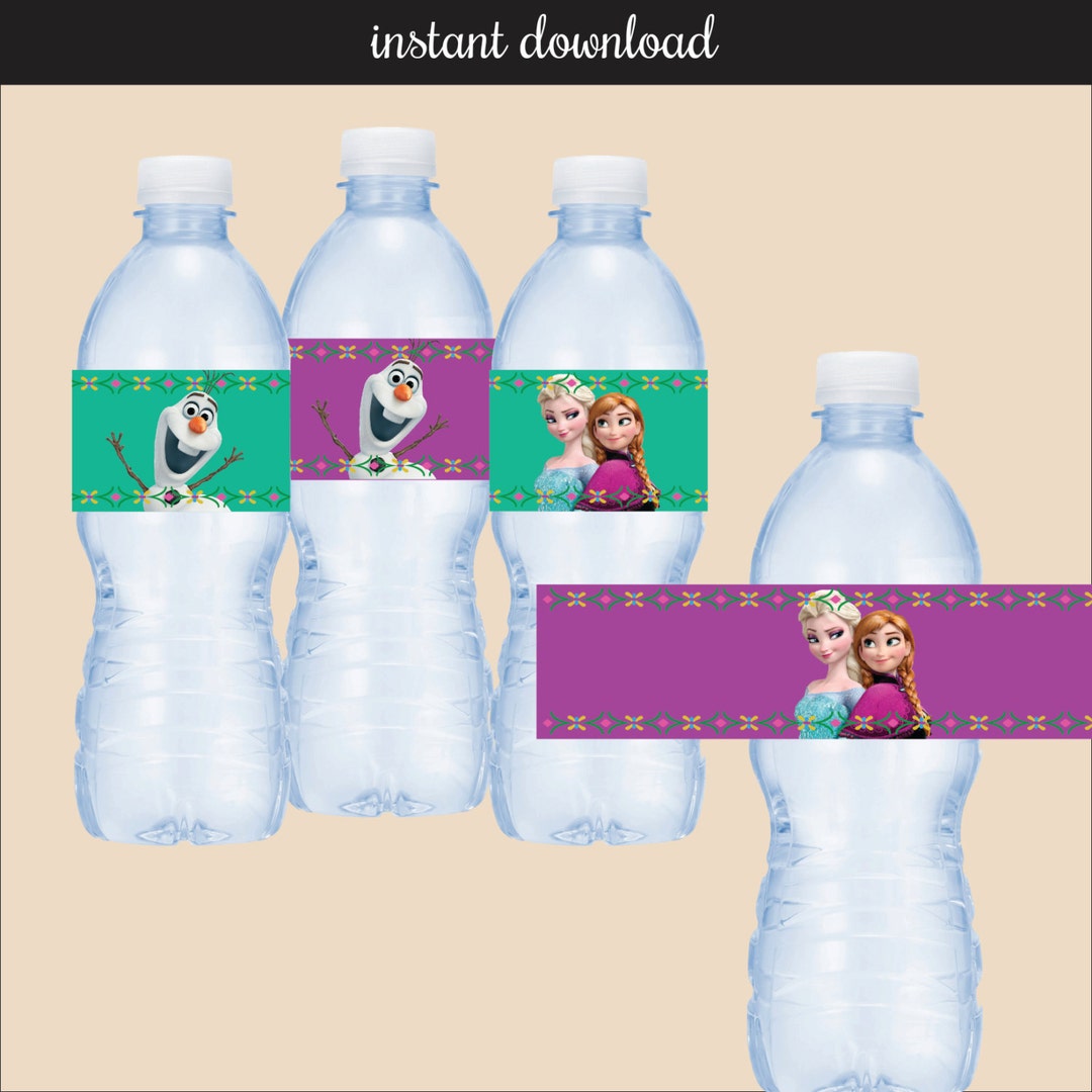 Disney Frozen Water Bottle Label Instant Download - Etsy