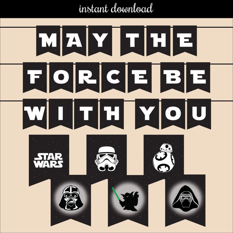 Banner de Star Wars para todas las letras descarga inmediata - Etsy España
